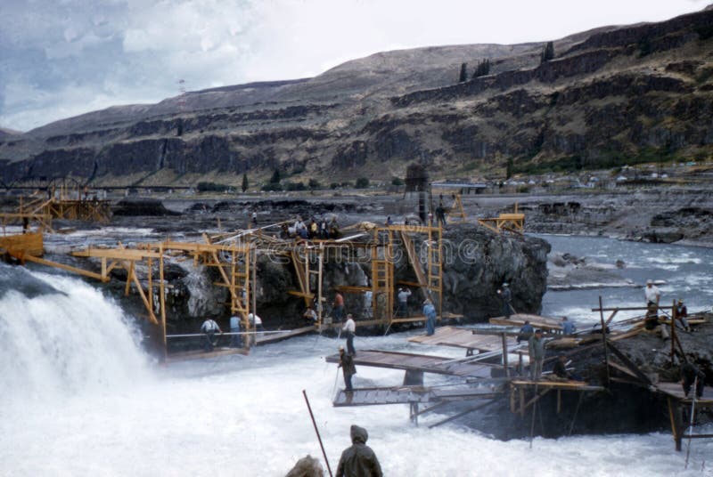 Fishermen At Celilo Falls On The Columbia River Picture. Image: 222320655