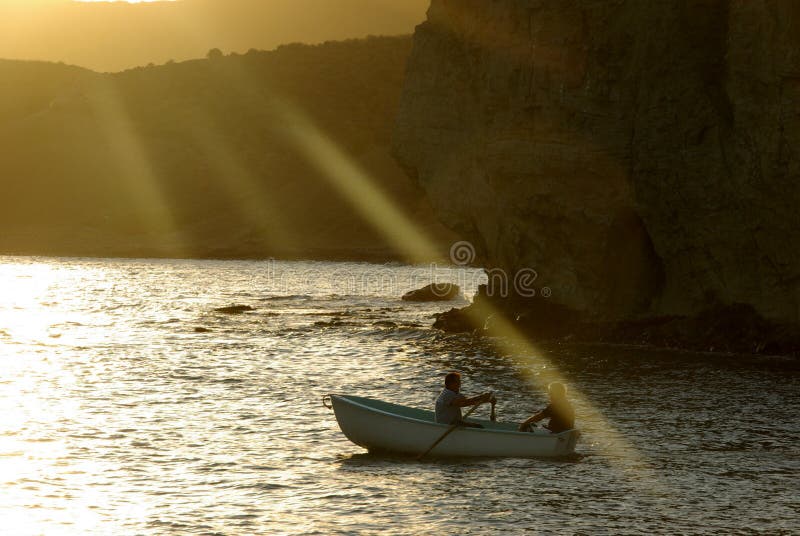 Fishermen in Isleta Del Moro Editorial Photography - Image of sunset ...