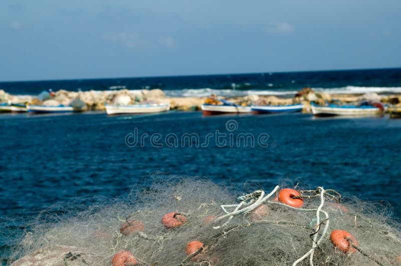 Fishermen Net Lying In Port At The Sea Picture. Image: 1962345