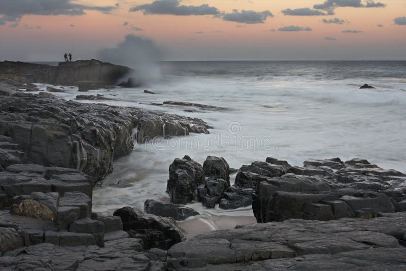 Fishermen on Sheffield Beach at Sunset 1 Stock Photo - Image of fishing ...