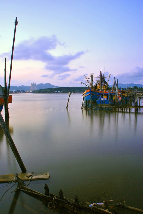 Fishermen Village and Boat at the River Stock Photo - Image of ...