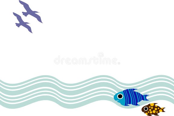 Fishes and birds stock vector. Illustration of color - 14157284