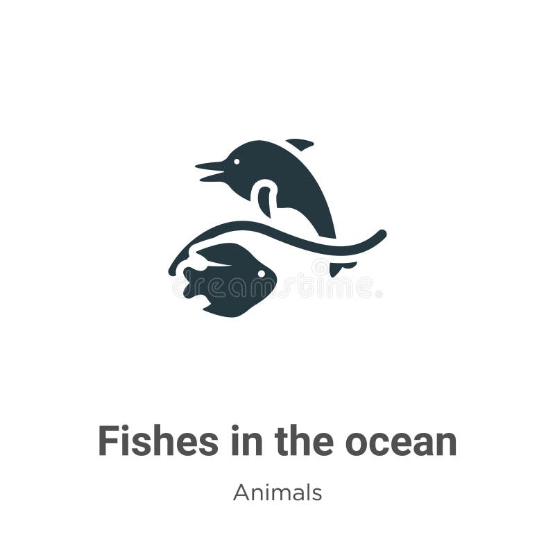 Fishes in the Ocean Vector Icon on White Background. Flat Vector Fishes ...