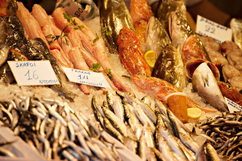 Fish stand stock photo. Image of comerciant, fish, crete - 29396176