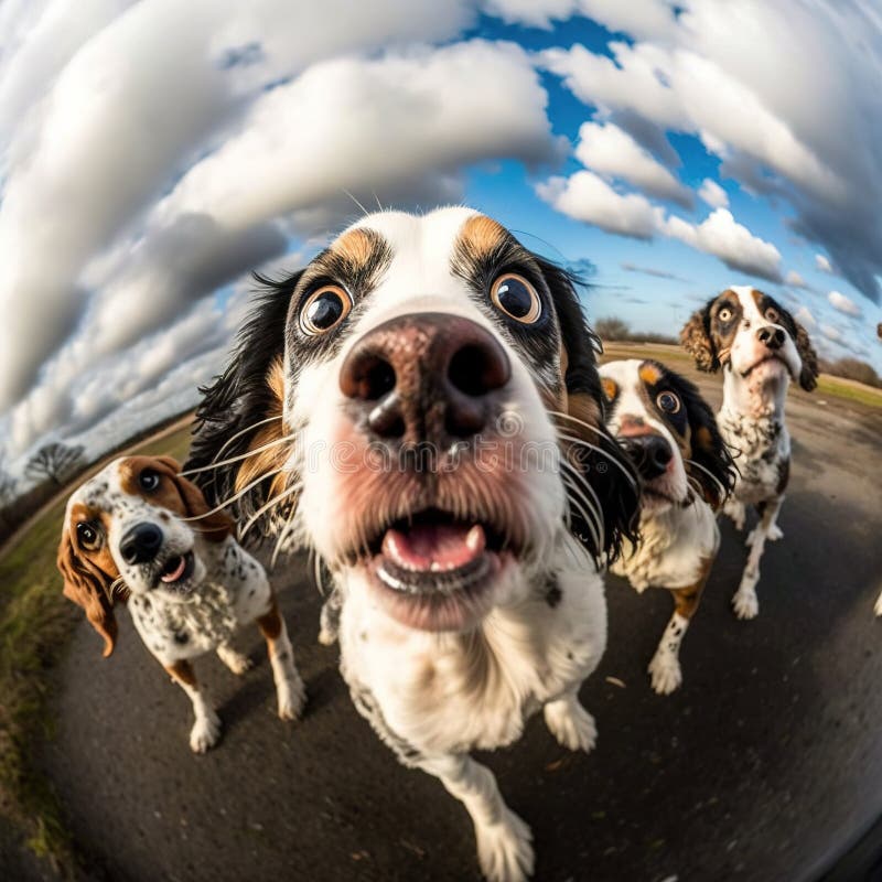 Fisheye Photography of Excited Gorgeous Dogs with Wide Open Eyes ... Fisheye Photography of Excited Gorgeous Dogs with Wide Open Eyes ...