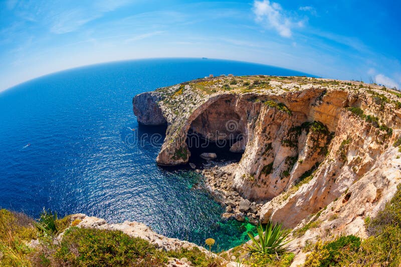 Blue Grotto Malta stock photo. Image of high, scenics - 125183300