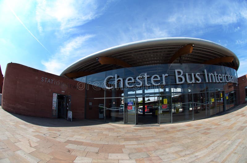 Fisheye View of Chester Bus Interchange, Chester, England. Editorial ...
