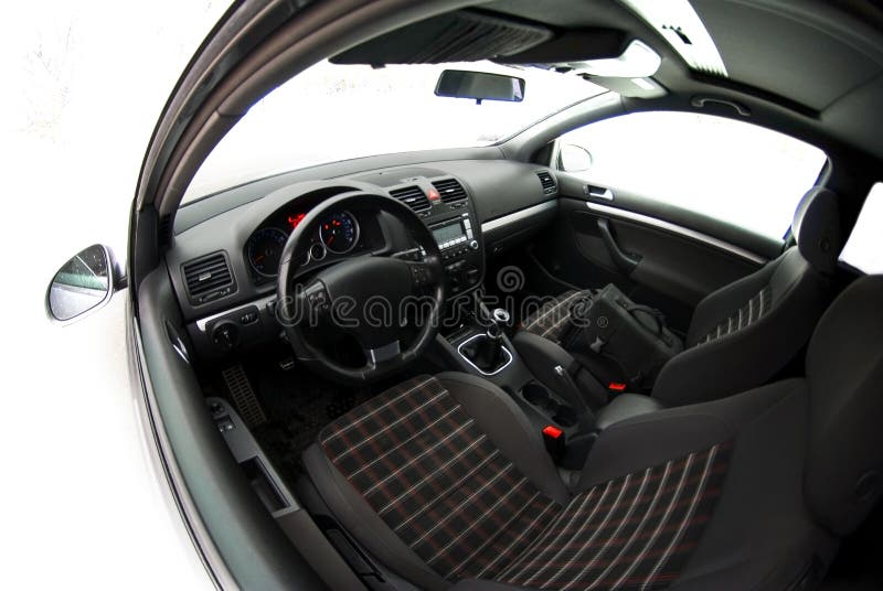 Fisheye View of the Interior of the Car Stock Image - Image of auto ...