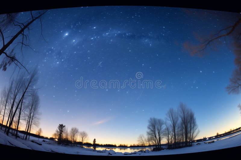 Fisheye View of Milky Way on a Clear Night Stock Image - Image of view ...