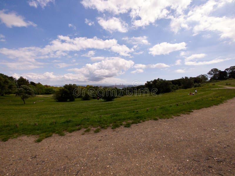 Fisheye View of People Having a Rest on a Meadow on Background of ...