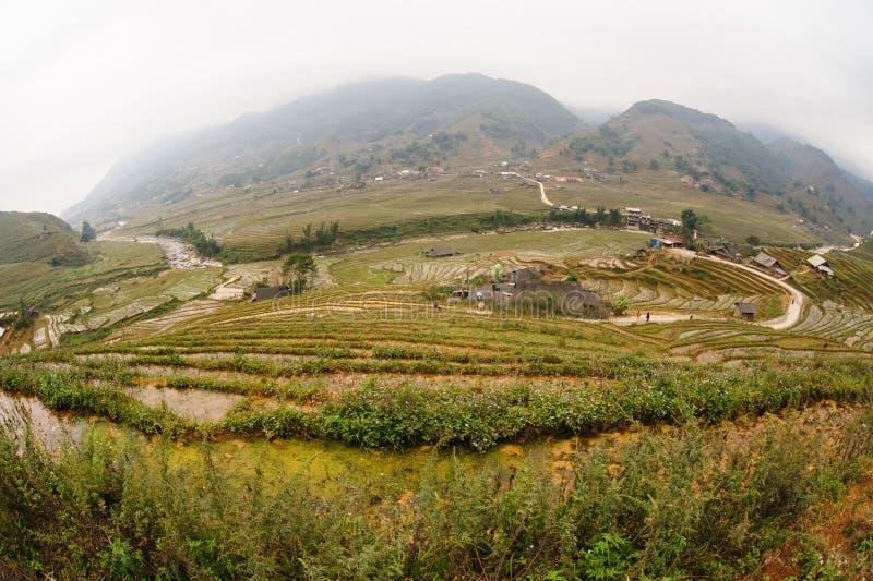 Fisheye View in Tavan Village Sapa. Stock Image - Image of asia ...