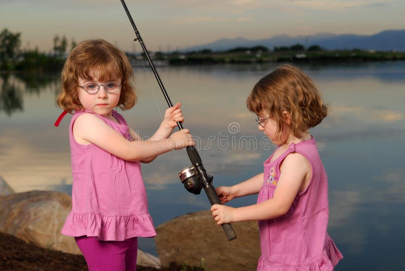 Fishing stock image. Image of recreation, girls, happy - 10263743