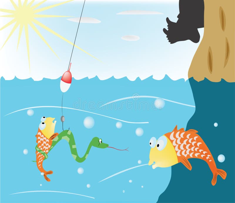 Biting fish vector stock vector. Illustration of fish - 5190489