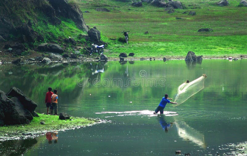 Fishing stock photo. Image of fisherman, landscape, indonesia - 1797308