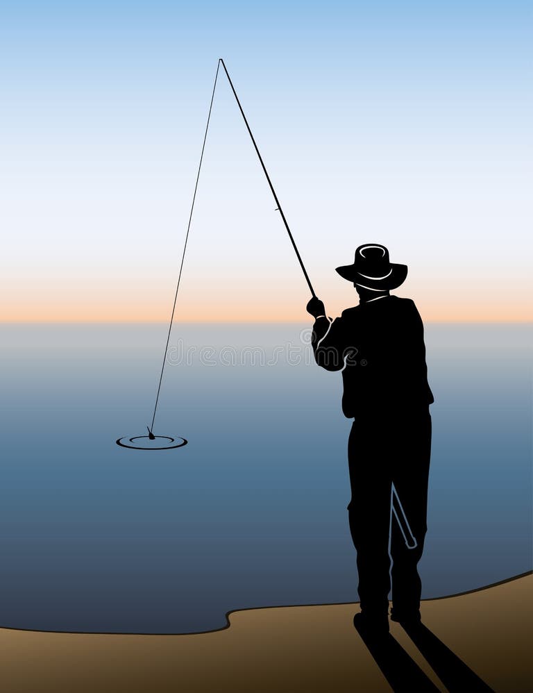 Fishing Man Outline Stock Illustrations – 2,560 Fishing Man Outline ...