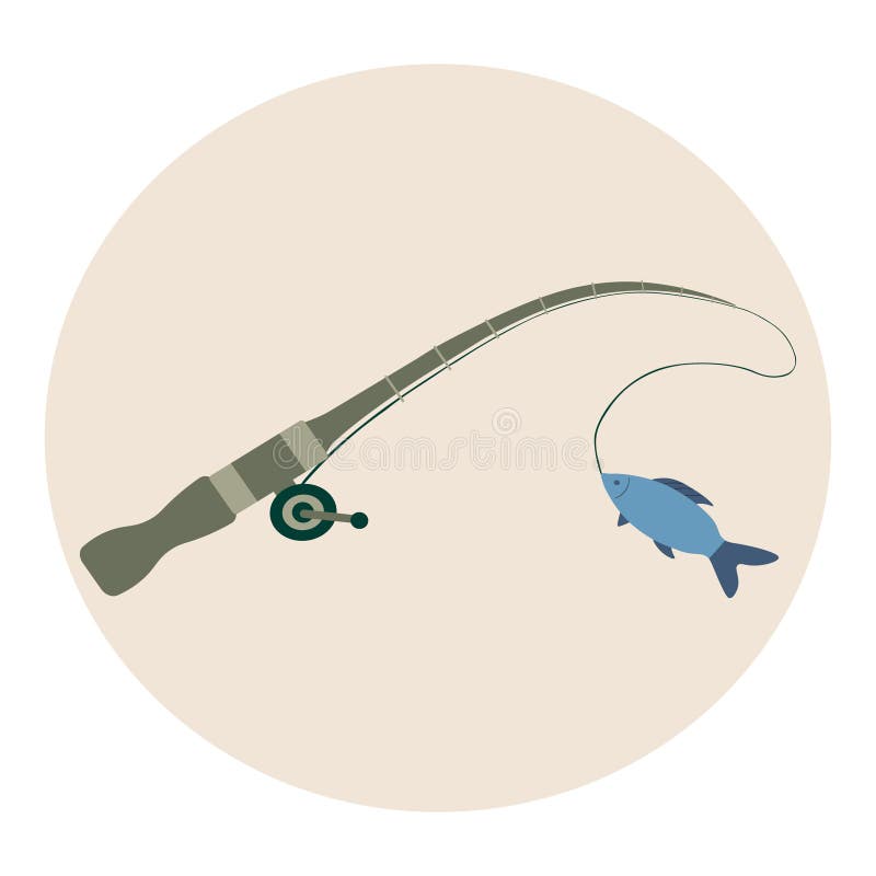 Fishing and Active Hobby. Fishing Spining Rod with Fish on the Hook ...