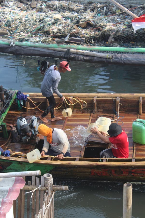 Fishing Activity in the Morning, Jakarta Fishing Village Editorial ...