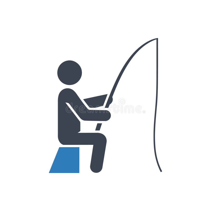 Fishing Activity Posture Icon Stock Vector - Illustration of icon, sign ...