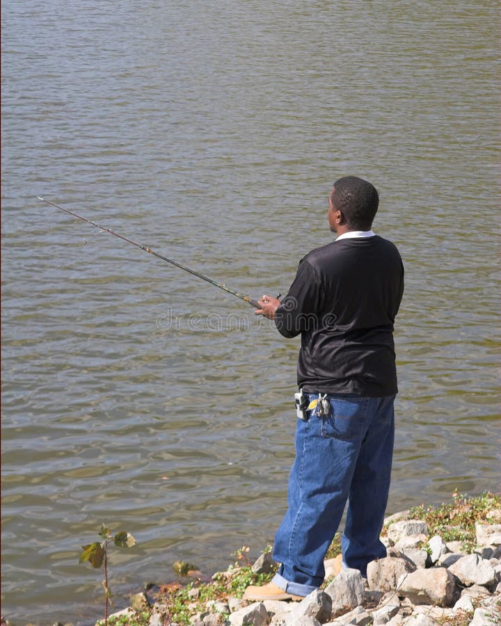 Fishing Alone stock photo. Image of blue, fresh, capture - 299268