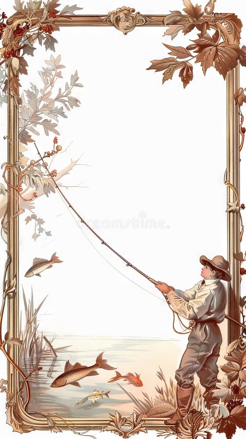 Fishing Background Graphic Template Stock Illustration - Illustration ...