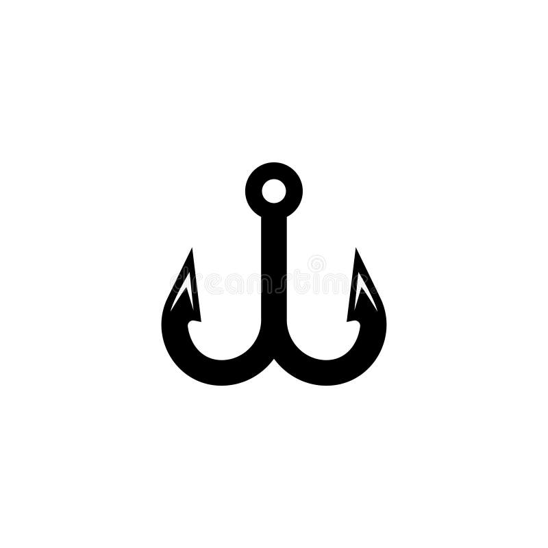 Fishing Bait, Double Hook Vector Icon Stock Illustration - Illustration ...