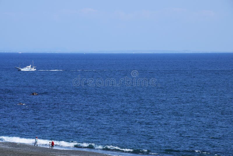 Fishing in the beach stock image. Image of horizon, japan - 113769325