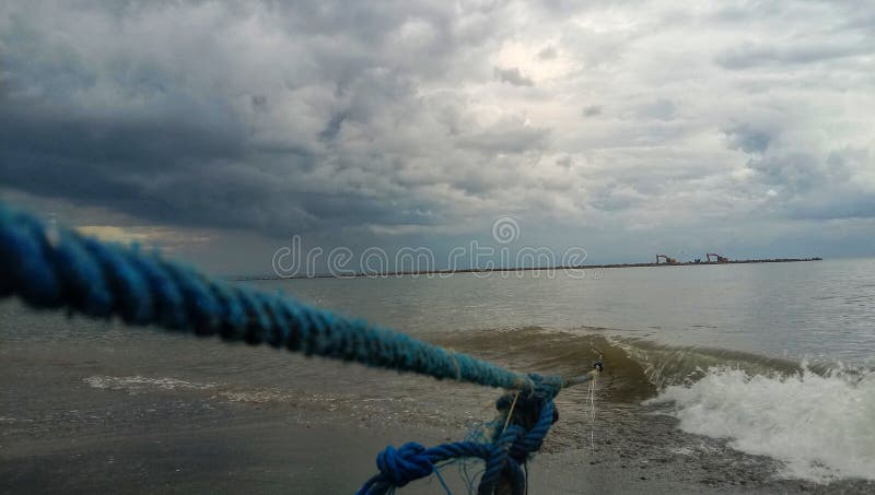 Fishing Boat Anchor Rope on the Seashore Stock Image - Image of fishing ...