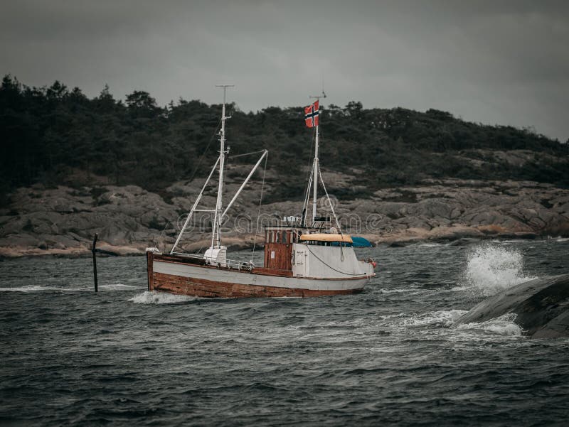 The fishing boat back home stock image. Image of vessel - 267615185