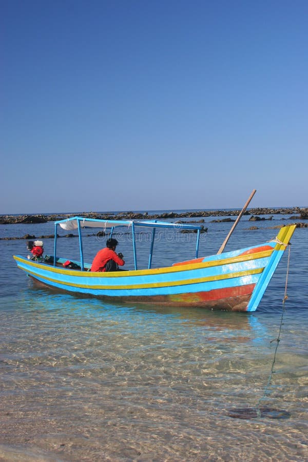 Fishing Boat Going Over a Wave Stock Photo - Image of boat, outboard ...