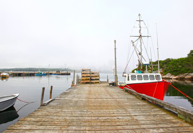 Fishing boat at dock stock image. Image of nature, dock - 96882555