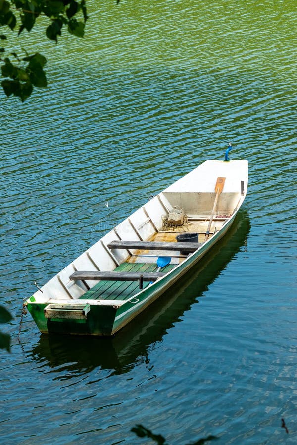 Fishing Boat Left Alone in the Lake Stock Photo - Image of nonurban ...