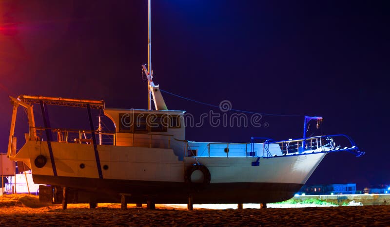 Yachts at night stock image. Image of travel, marina, port - 71067