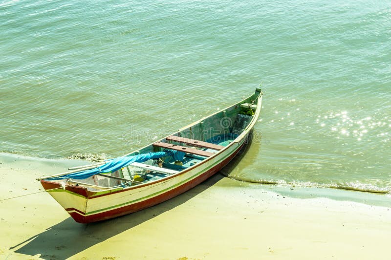 Fishing boat on the river stock photo. Image of water - 76370878