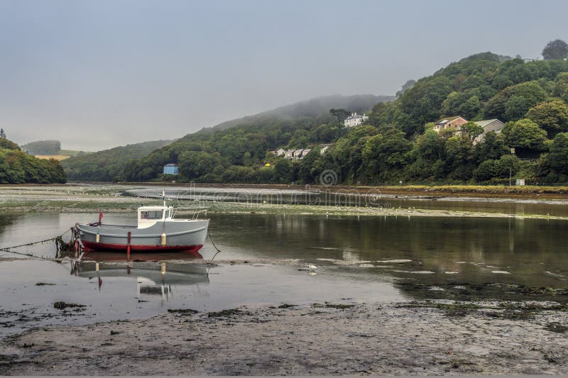 Fishing Boat in the River Looe Stock Photo - Image of coast, england ...