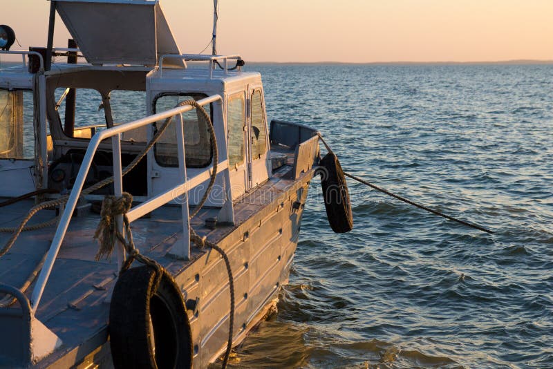 Fishing boat at sea stock image. Image of harbor, nautical - 30536359