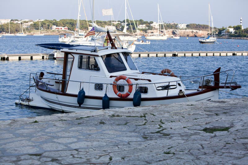 Fishing Boat in Summer Outside in Sea at Harbour Stock Photo - Image of ...