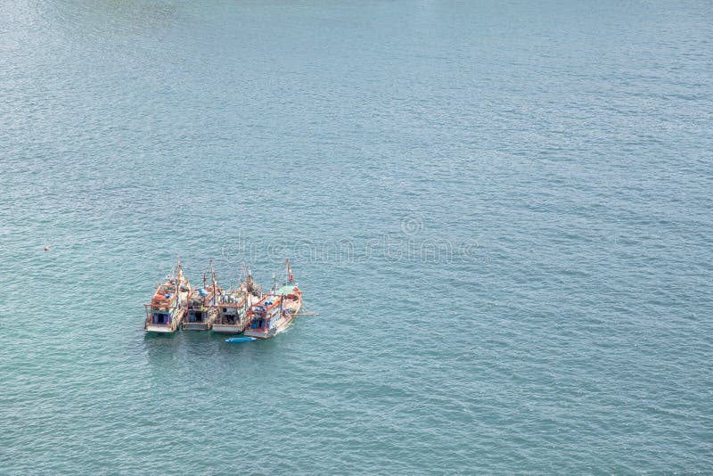 Fishing boats in the bay . stock image. Image of ocean - 58143263