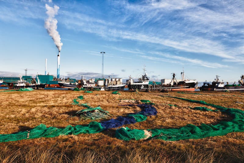 Fishing Boats in a Danish Harbor Stock Photo - Image of fishing, green ...