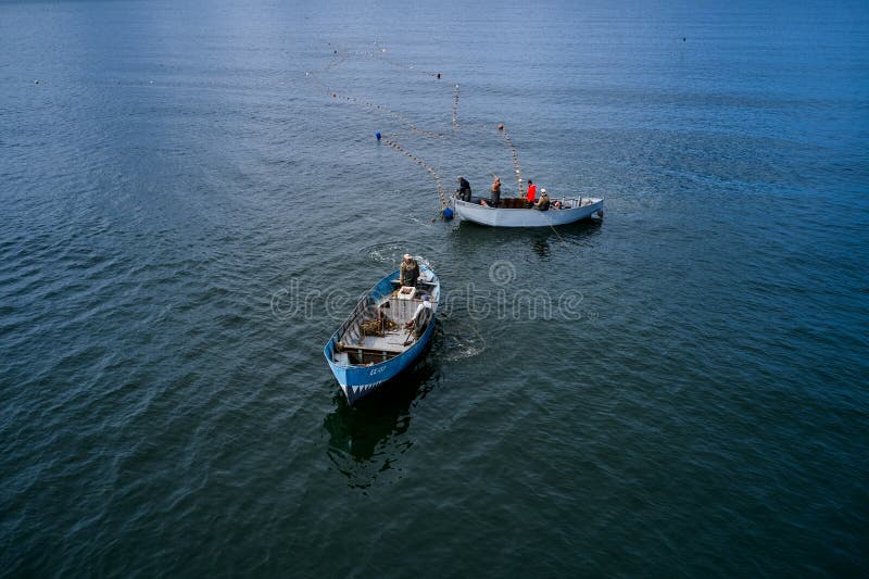 Fishing Boats Floating on the Sea Editorial Stock Photo - Image of ...