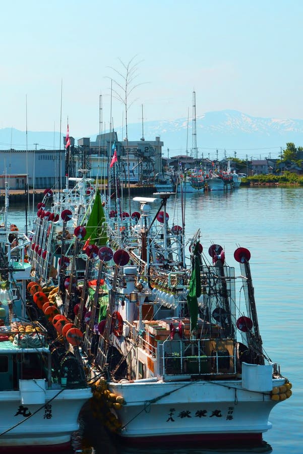 Fishing boats in Japan 1 editorial stock photo. Image of fishing - 77107613