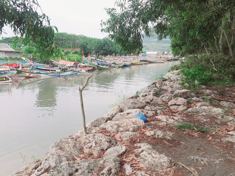 Fishing Boats Looking for Fish in the Puger Jember Sea, East Java Stock ...