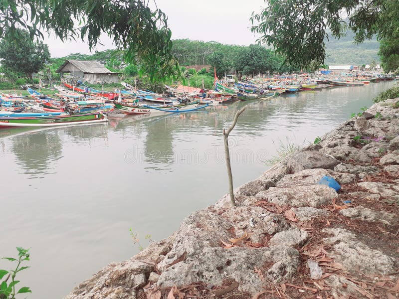 Fishing Boats Looking for Fish in the Puger Jember Sea, East Java Stock ...