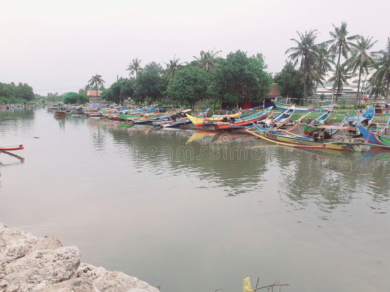 Fishing Boats Looking for Fish in the Puger Jember Sea, East Java Stock ...