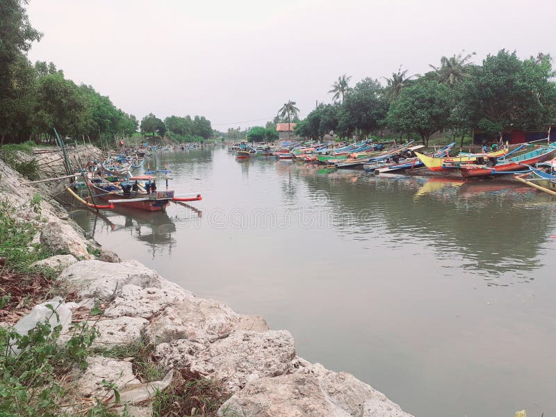 Fishing Boats Looking for Fish in the Puger Jember Sea, East Java Stock ...