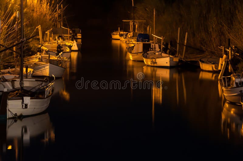 Fishing boats stock photo. Image of island, fish, illuminated - 43671144