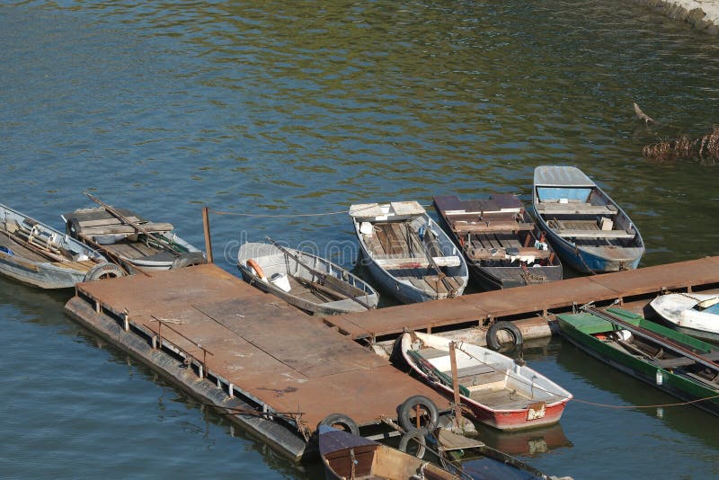 Fishing Boats at a Pier stock image. Image of countryside - 70393331
