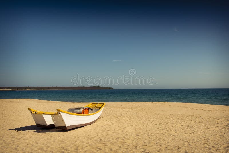 Fishing Boats in Sunny Beach Stock Image - Image of coastline ...