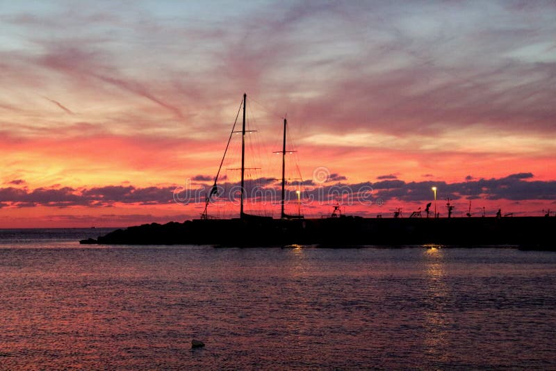 Fishing Boats at Sunset in Port Stock Photo - Image of ichthyic ...