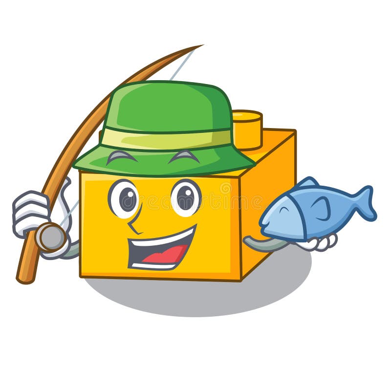 Fishing Building Blocks Tyos Isolated on Cartoon Stock Vector ...
