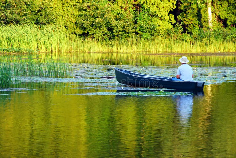 Fishing in a Canoe stock photo. Image of guide, river - 2948800